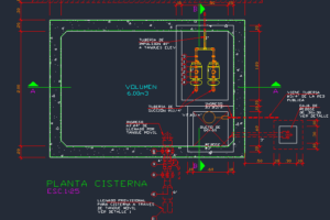 Planos de cisternas de concreto: Detalles en AutoCAD - Descargar